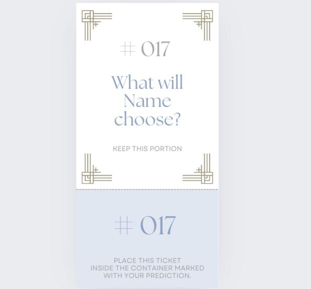 Printable Blue Hanok Korean Doljabi Dohl Raffle Tickets customizable - Etsy