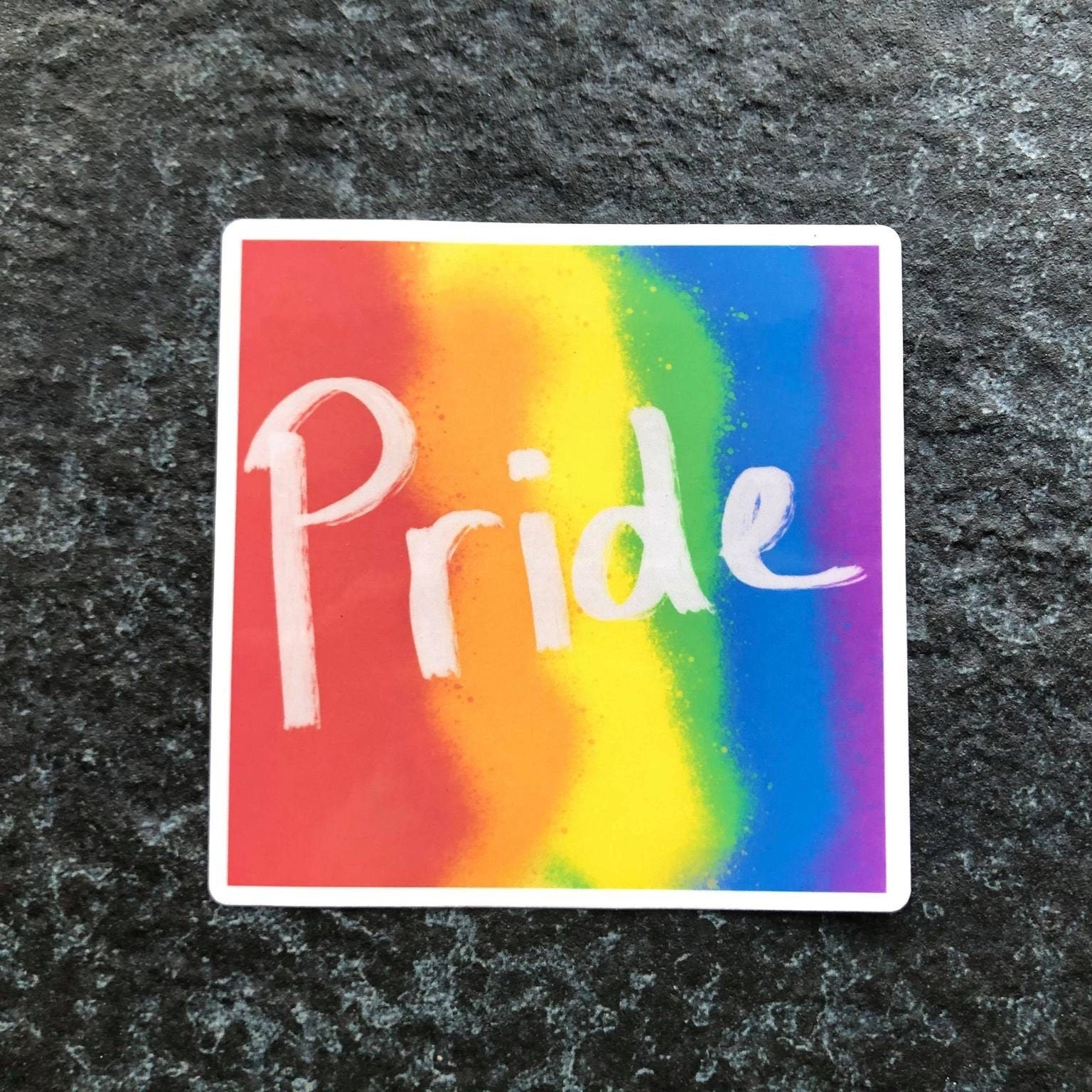 Rainbow Pride Sticker Lgbtqia Lgbt Sticker Red Etsy