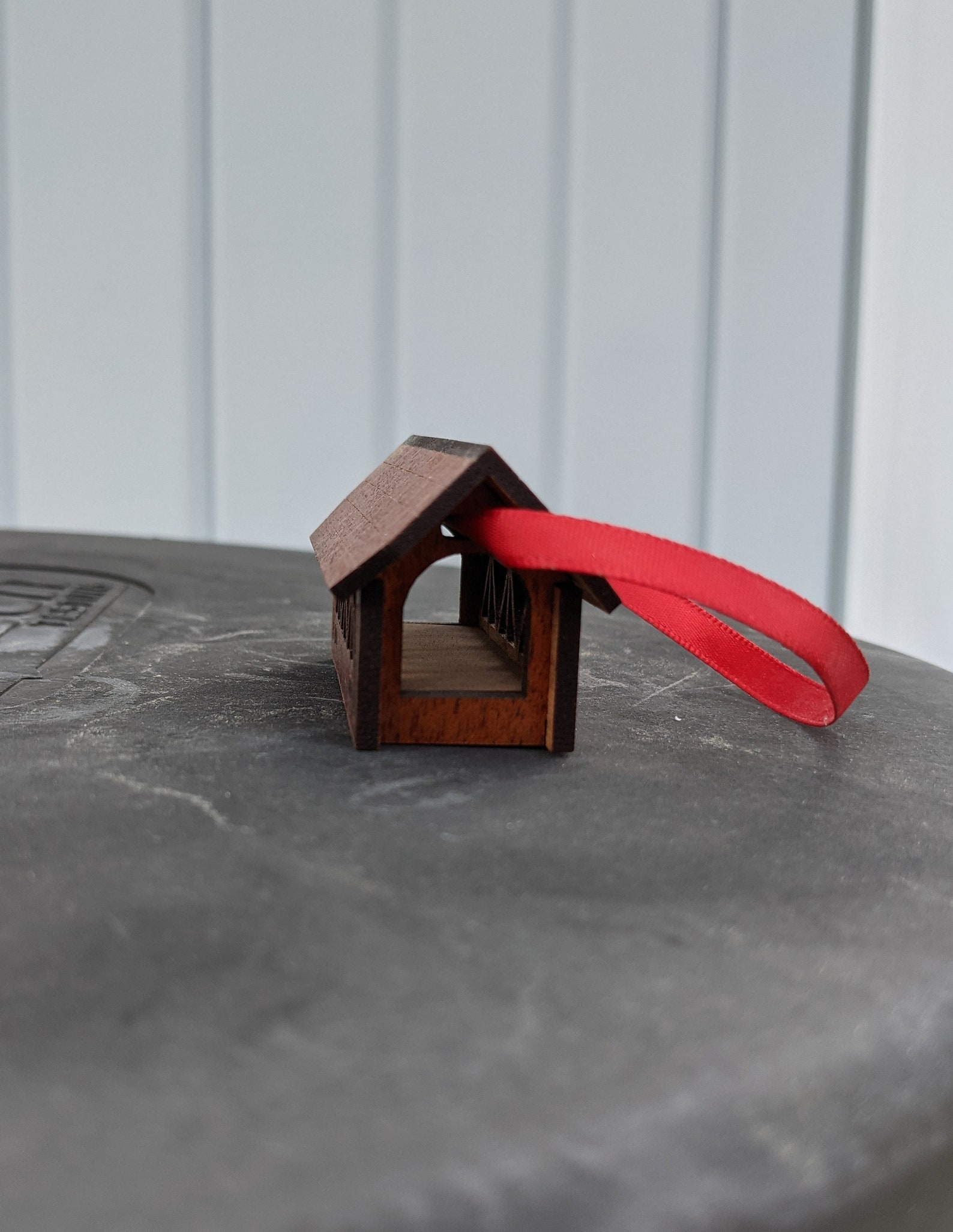 Covered Bridge Ornament: Custom Engraved, Hand Made - Etsy