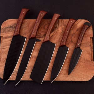 5 Pcs Custom Handmade Chef Knives Set Kitchen Knives Sharp Edge Knives ...