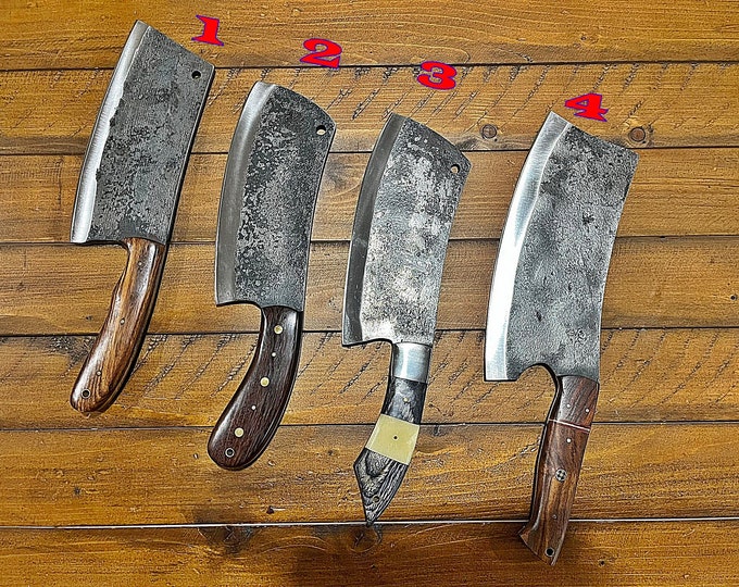 Handmade Damascus Steel Cleaver Chopper Chef Kitchen Knife Heavy Duty ...