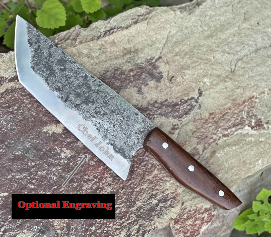 Custom Handmade Cleaver With Wood Handle BBQ Grilling Personalized ...