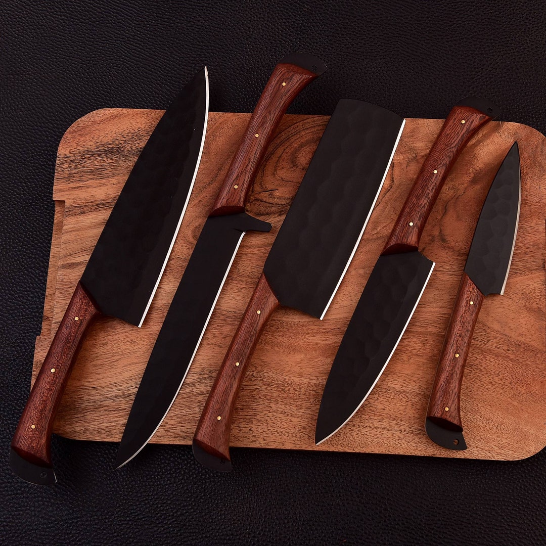 5 Pcs Custom Handmade Chef Knives Set Kitchen Knives Sharp Edge Knives ...