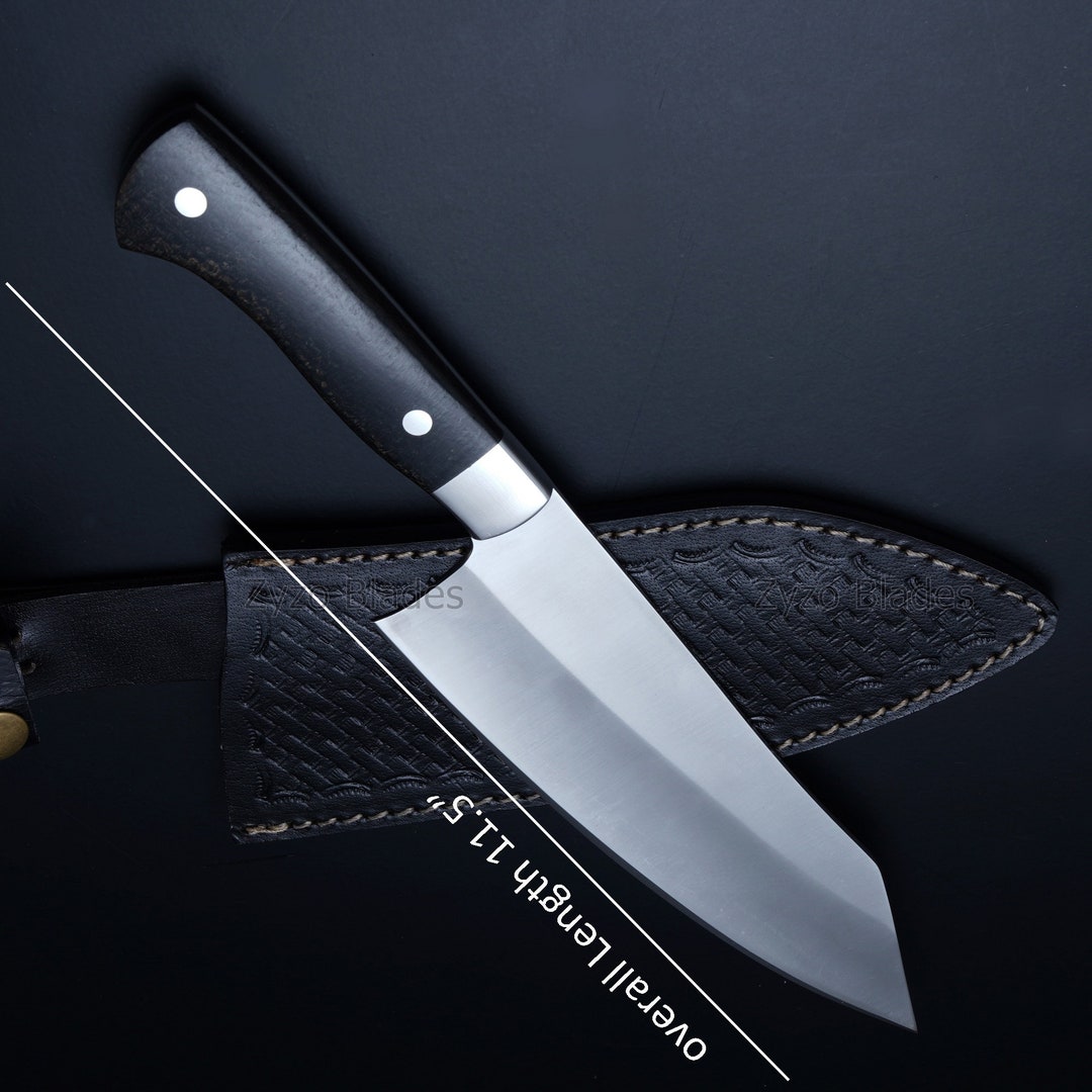 Chef Knife Custom Hand Forged Stainless Steel Blade Sharp Edge Kitchen ...