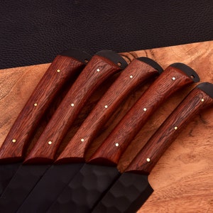 5 Pcs Custom Handmade Chef Knives Set Kitchen Knives Sharp Edge Knives ...