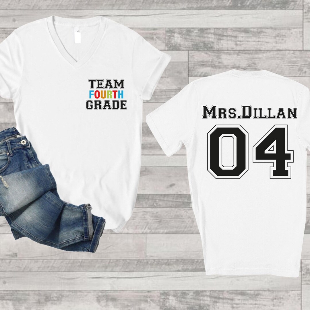 Custom Name Fourth Grade Teacher Shirts 4th Grade Teacher Tshirt ...
