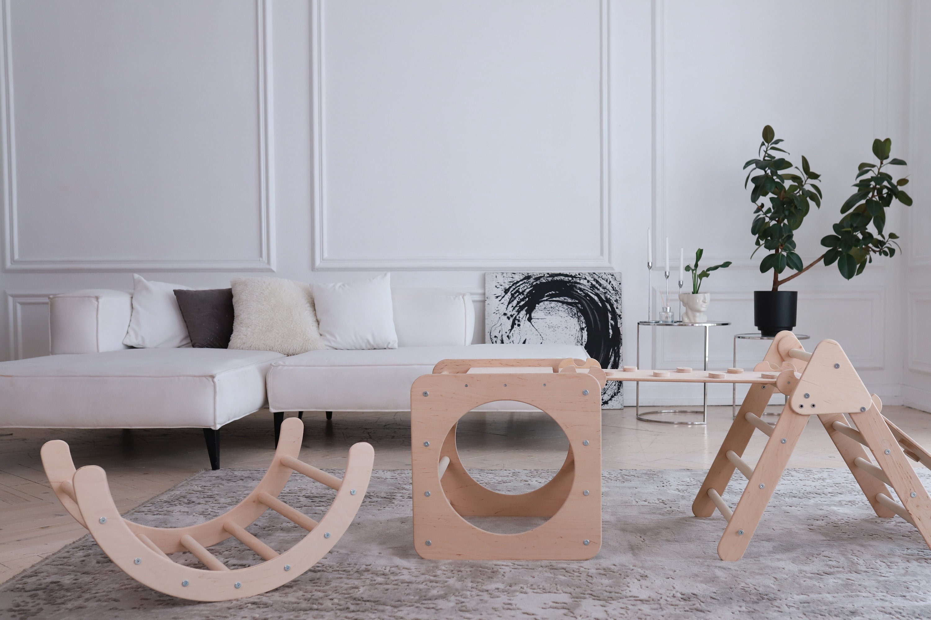 Toys 1 Year Old, Montessori Gym, Wooden Activity Gym, Climbing Gym ...