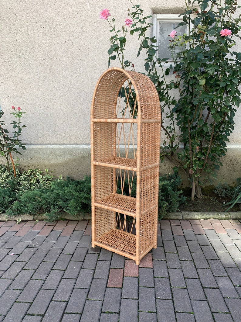 Tiered Plant Stand, Wicker Wall Shelf, Wicker Plant Stand, Wicker ...
