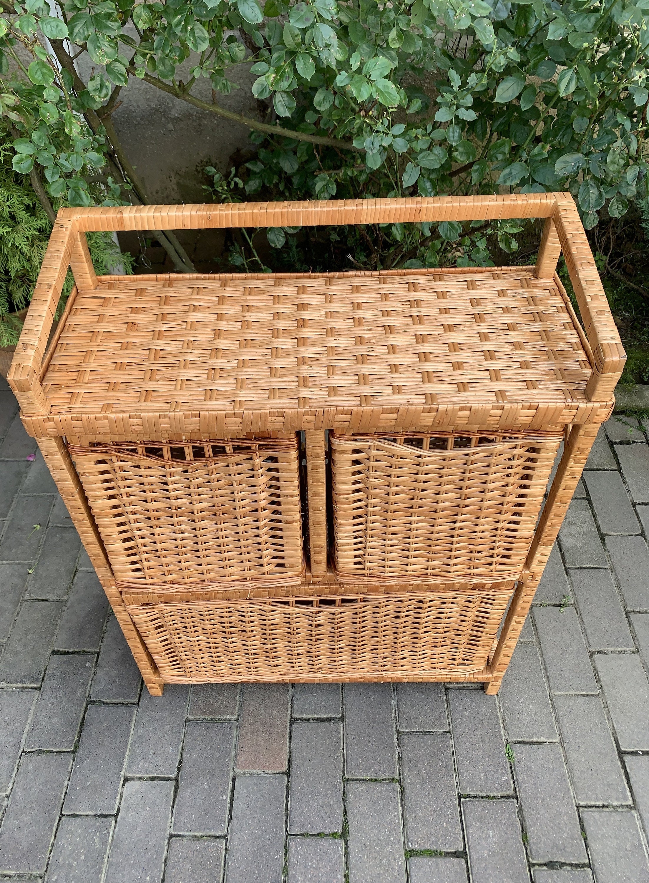 Mid Century Dresser Wicker Drawer Wicker Furniture Bedroom - Etsy