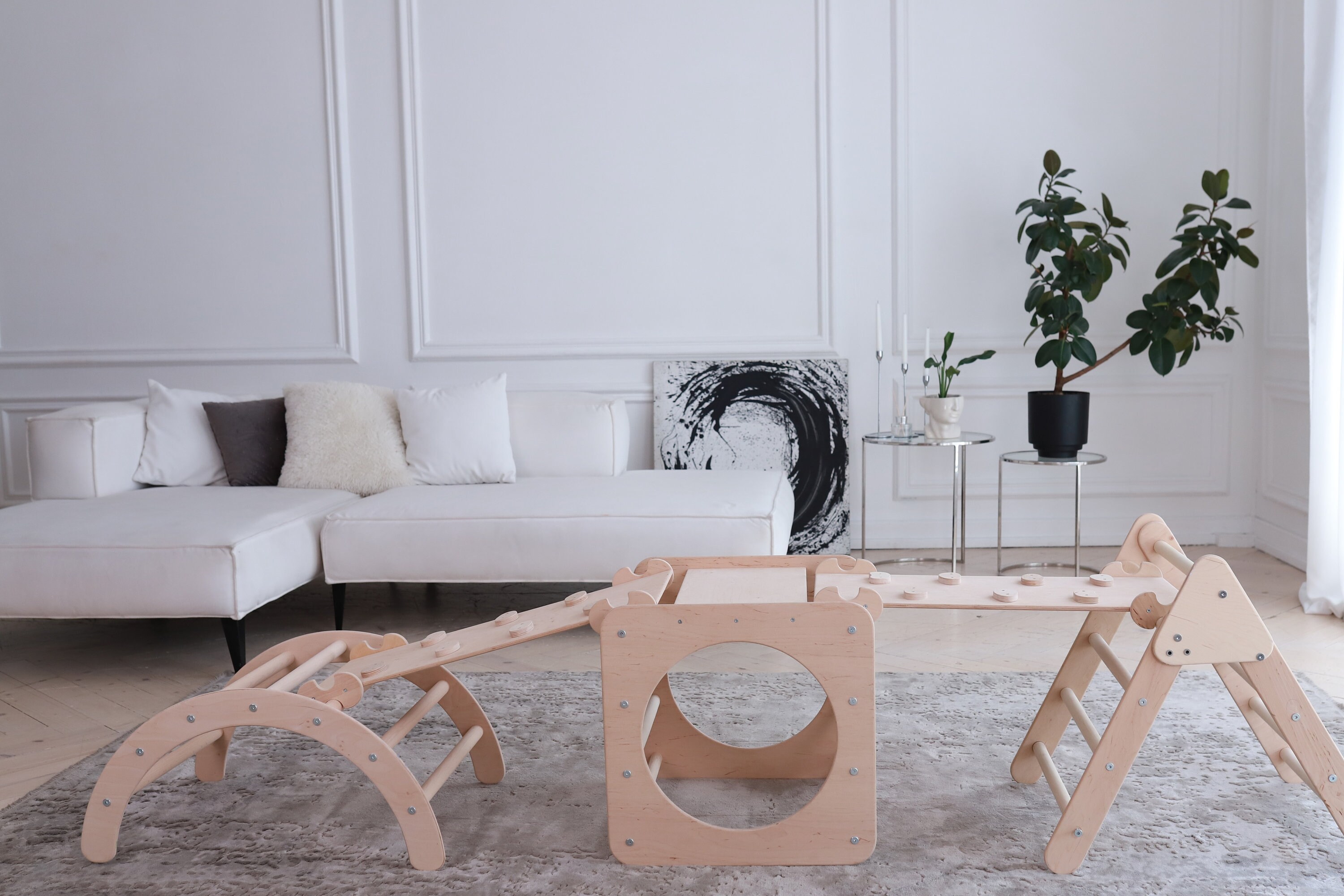 Toys 1 Year Old, Montessori Gym, Wooden Activity Gym, Climbing Gym ...