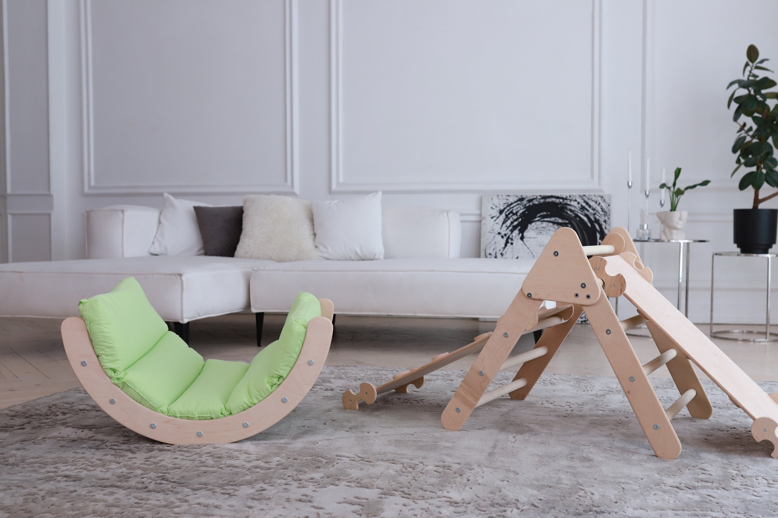 Toys 1 Year Old, Montessori Gym, Wooden Activity Gym, Climbing Gym ...