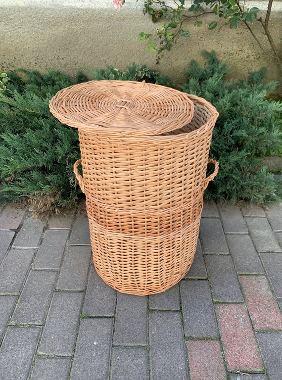 Large Basket Laundry Hamper Big Wicker Basket Lidded Basket Wicker Basket Laundry Basket Natural Basket Woven Basket Big Laundry Etsy UK