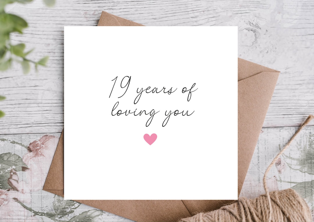 19 Year Anniversary Card / Card for Husband / Wife / Boyfriend ...