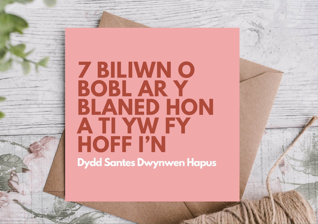 Funny Welsh Valentines Card / Dydd Santes Dwynwen Hapus / Cerdyn Cariad ...