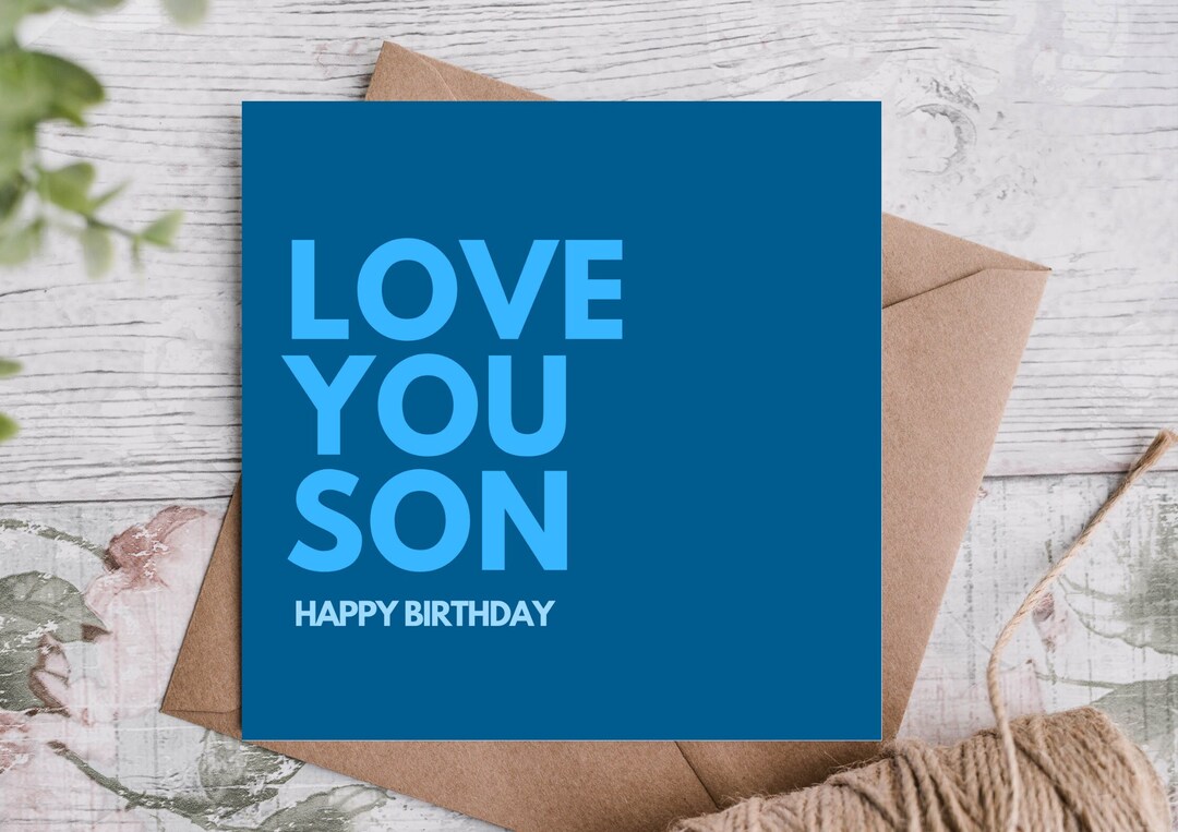 Son Birthday Card, Premium 350gsm With Kraft Envelope - Etsy