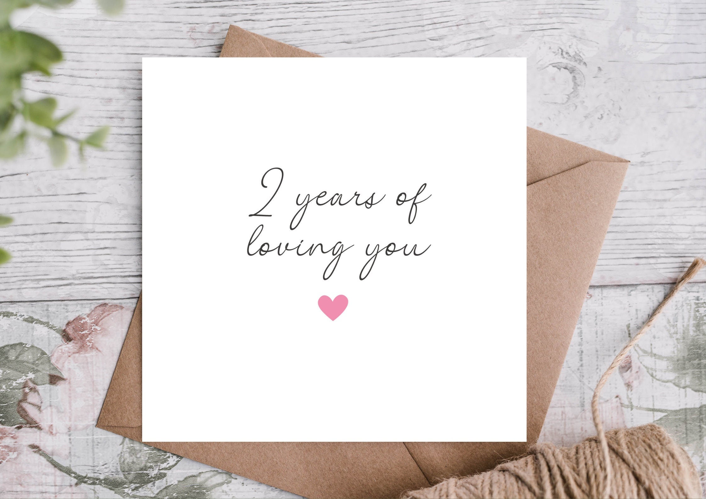 2 Year Anniversary Card / Card for Husband / Wife / Boyfriend - Etsy