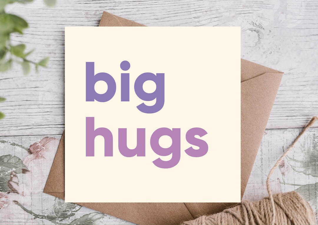 Sending Big Hugs Sympathy Card | Thinking of You Card / Condolence Card ...