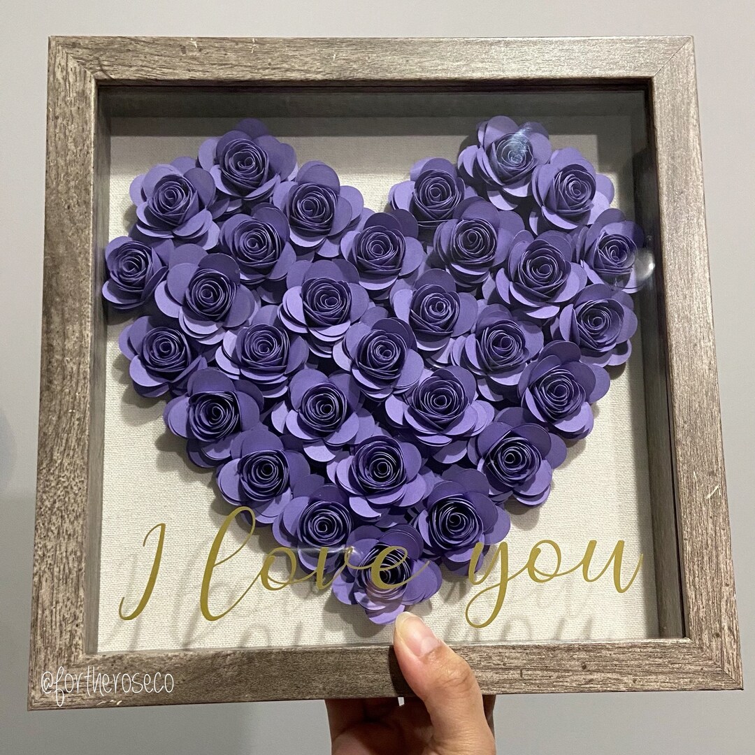 Heart Flower Shadow Box | Personalized Gift for Birthdays ...