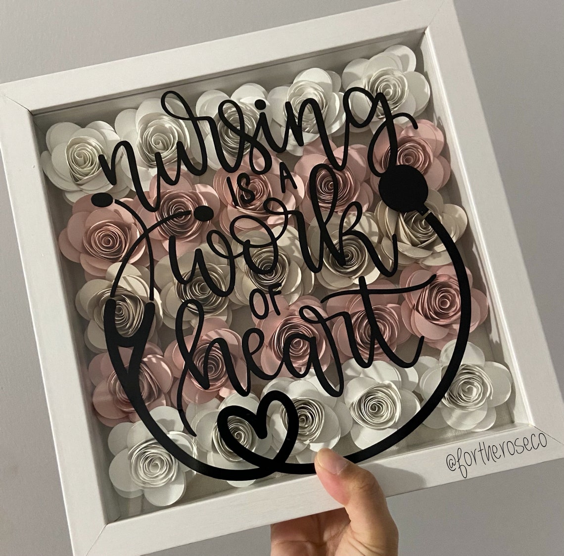 Nursing is a Work of Heart Flower Shadow Box Nursing Gift Gift for ...
