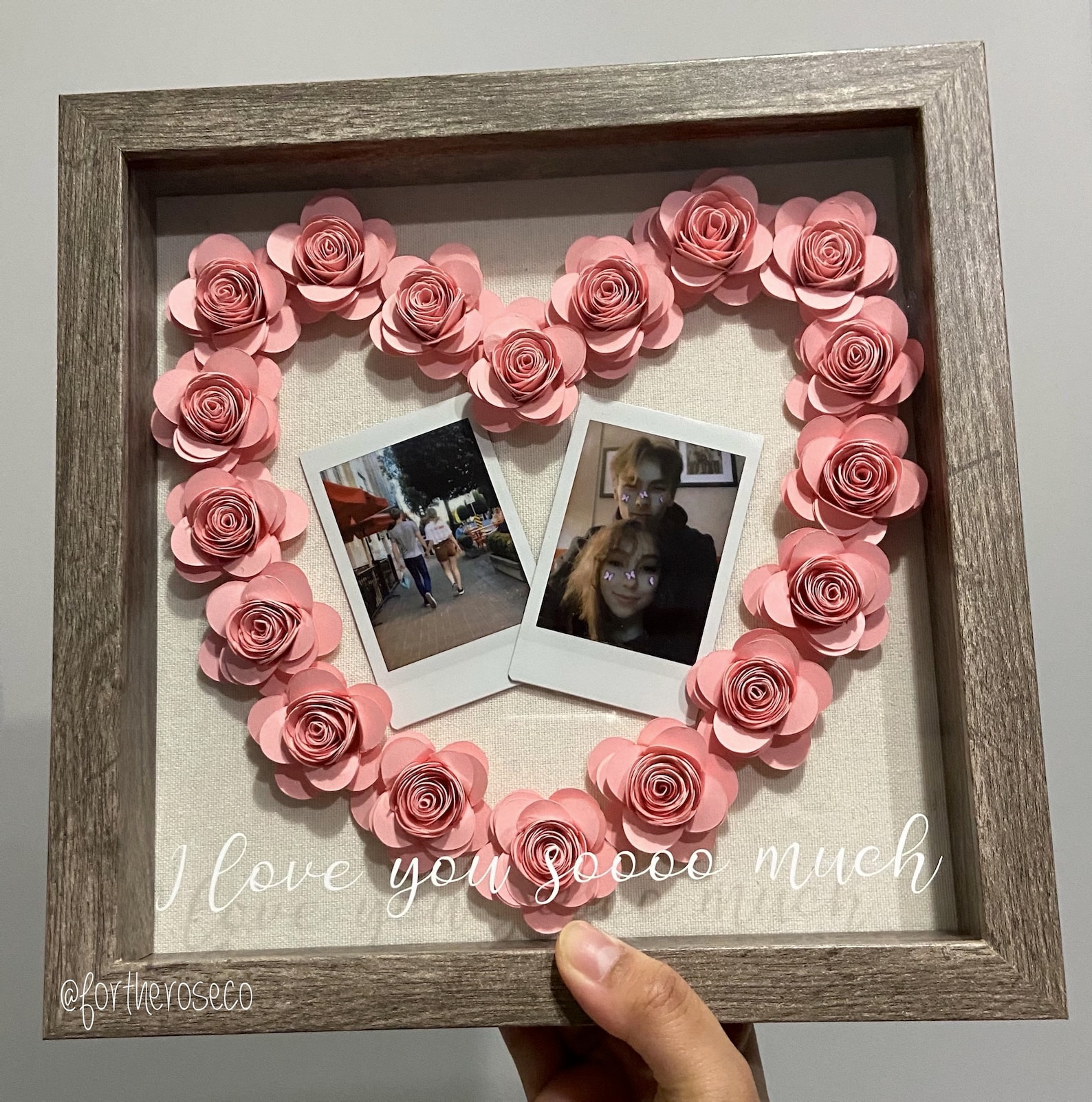 Photo Heart Flower Shadow Box | Polaroid Gift | Personalized Gift for ...