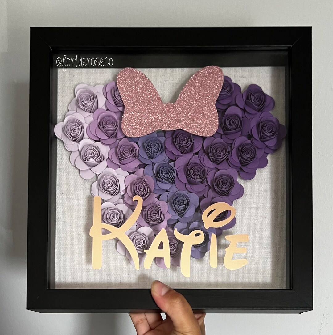 Minnie Mouse/mickey Mouse Inspired Flower Shadow Box | Perfect Gift for ...