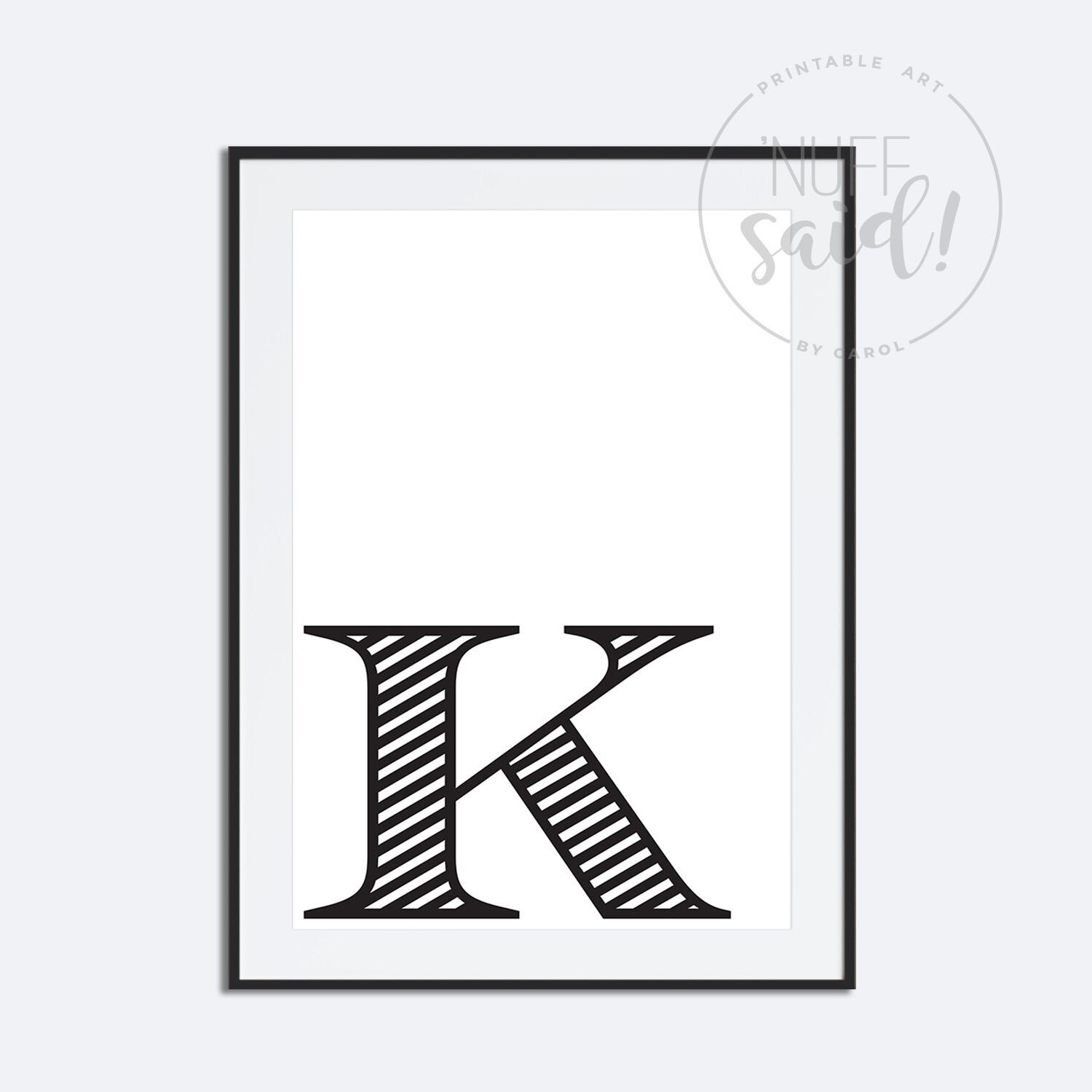 Alphabet Letter K Printable Art Nursery Decor | Etsy