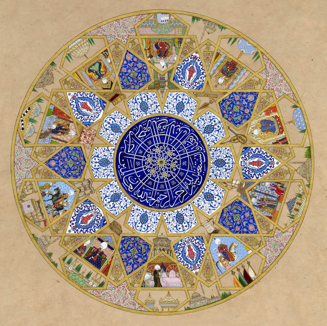 Islamic Art Miniature Illumination Islamic Art Persian | Etsy