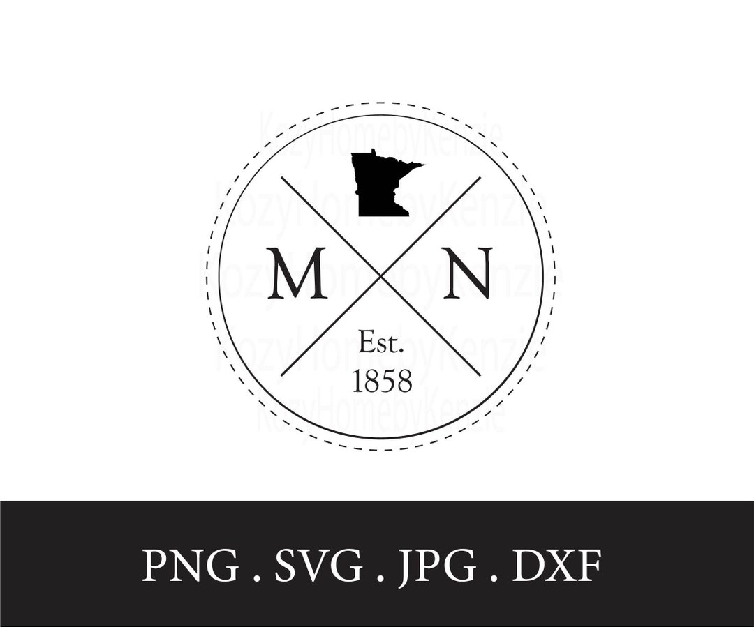 Minnesota State Logo MN SVG PNG Sublimation Round Border Est 1858 ...