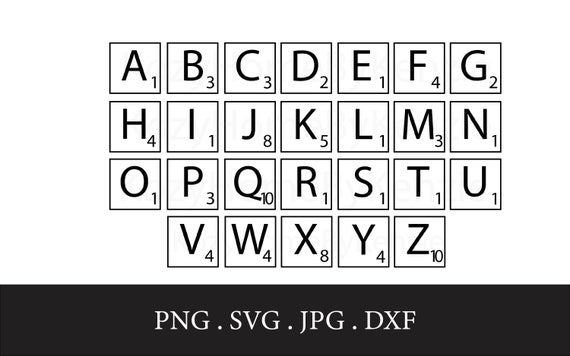 Scrabble Letters with Border Scrabble Alphabet Clipart Scrabble Tile ...