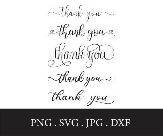 Thank You Word Different Fonts Font SVG Wedding - Etsy India