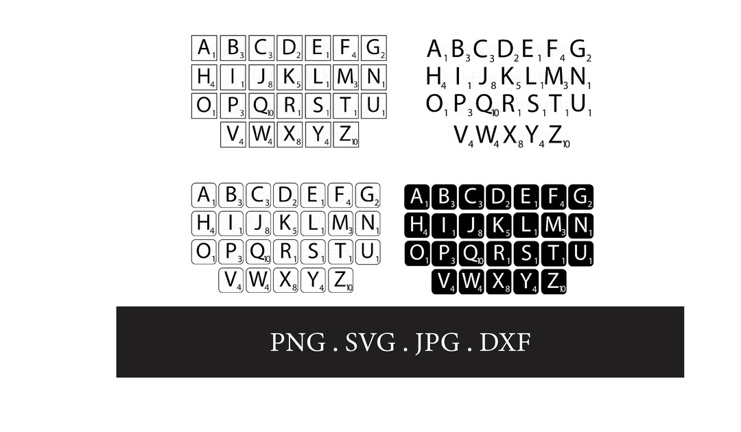 ABC Tiles With Numbers Bundle Alphabet Letters Abcs Tile SVG DXF Laser ...