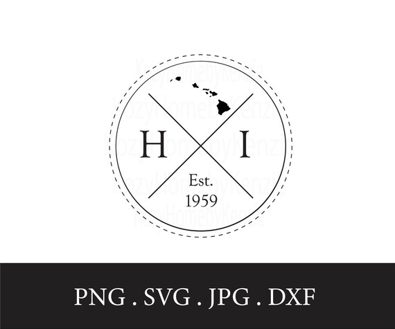 Hawaii State Logo HI Hike Lake Camping University - Etsy