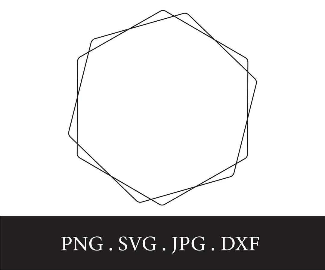Double Hexagon Frame Digital Hexagon Border Shape Frame - Etsy