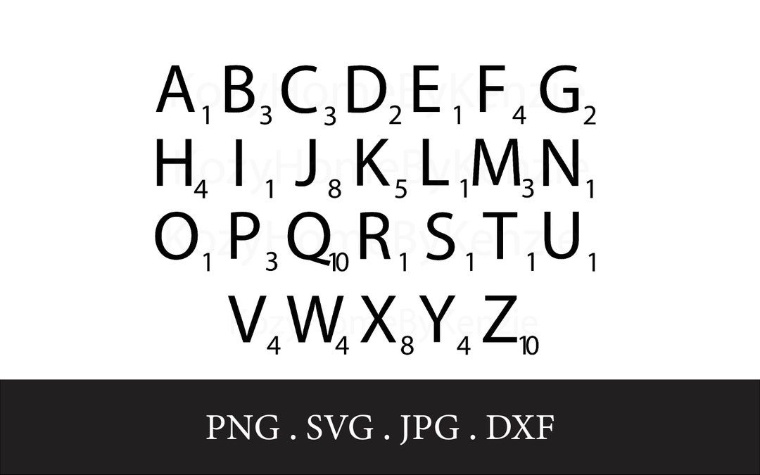 Alphabet Digital Letters ABC Tiles Basic Font Cut File Crafts ...