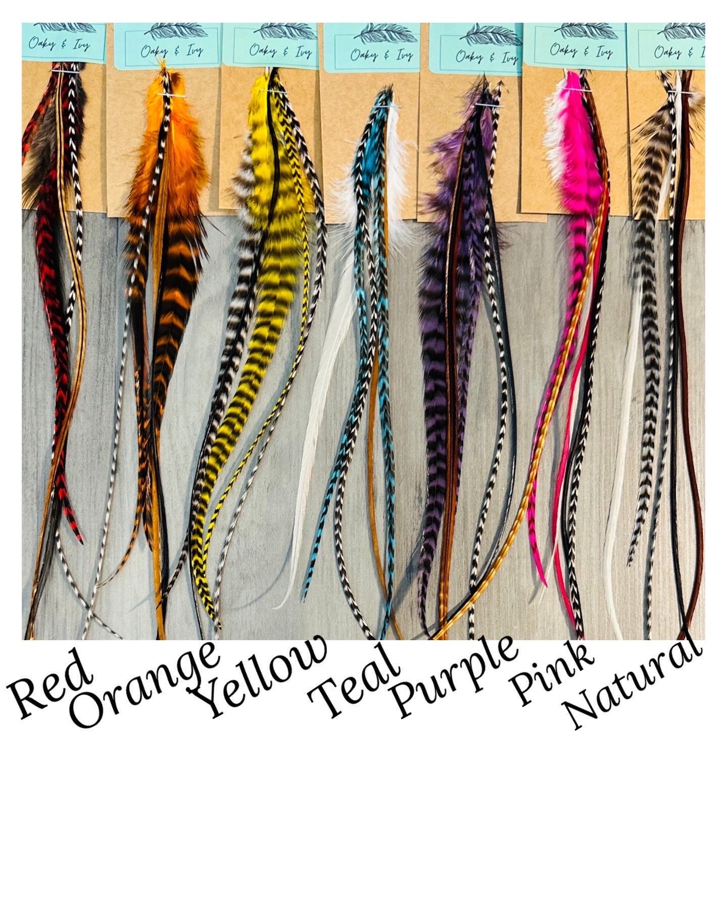 CUSTOM Pack Feather Hair Extensions CHOOSE the Colors 10 Real Feathers ...