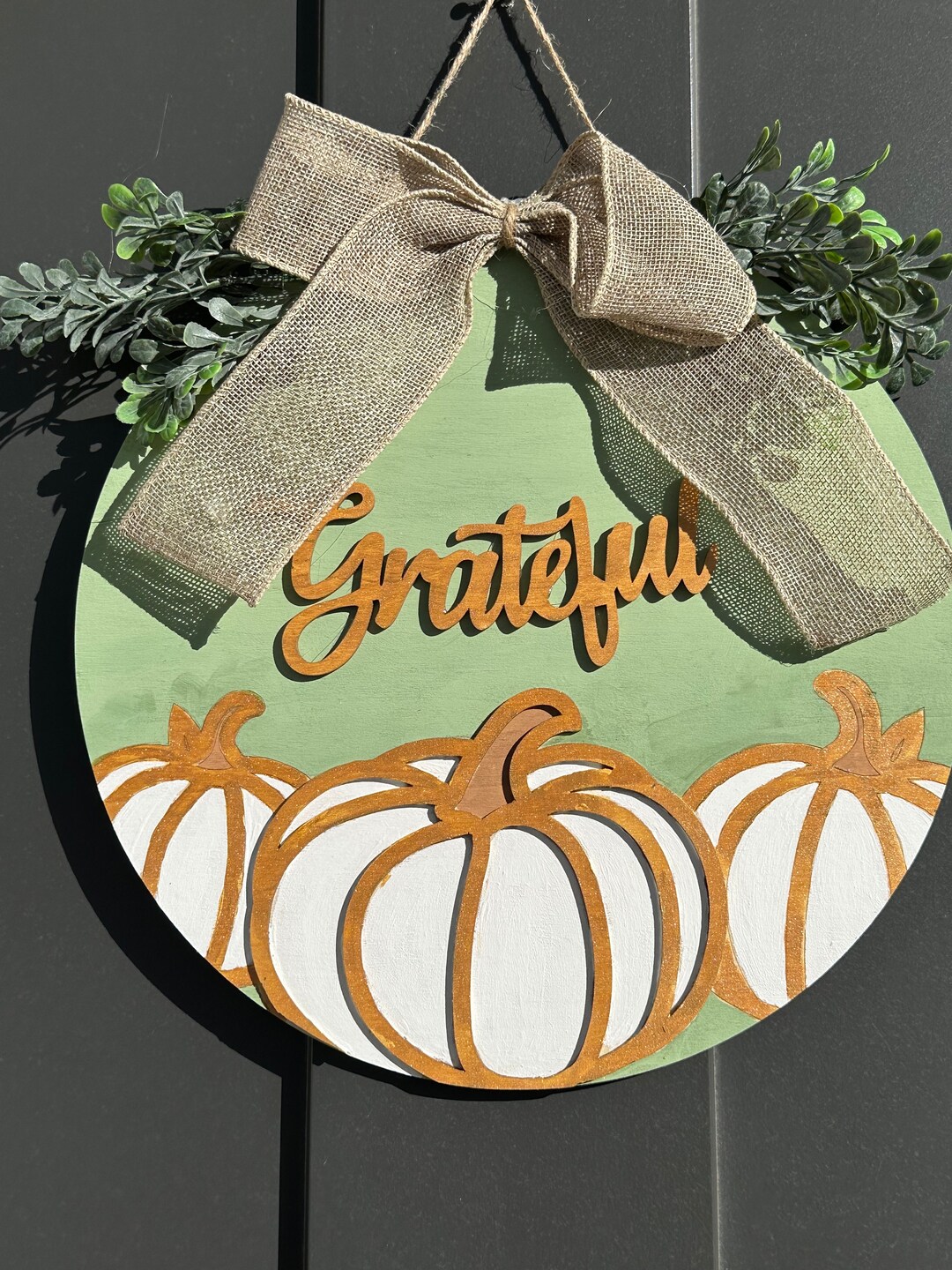 Grateful Fall Sign - Wall Decor - Door Sign - Fall - Wood Round Sign ...