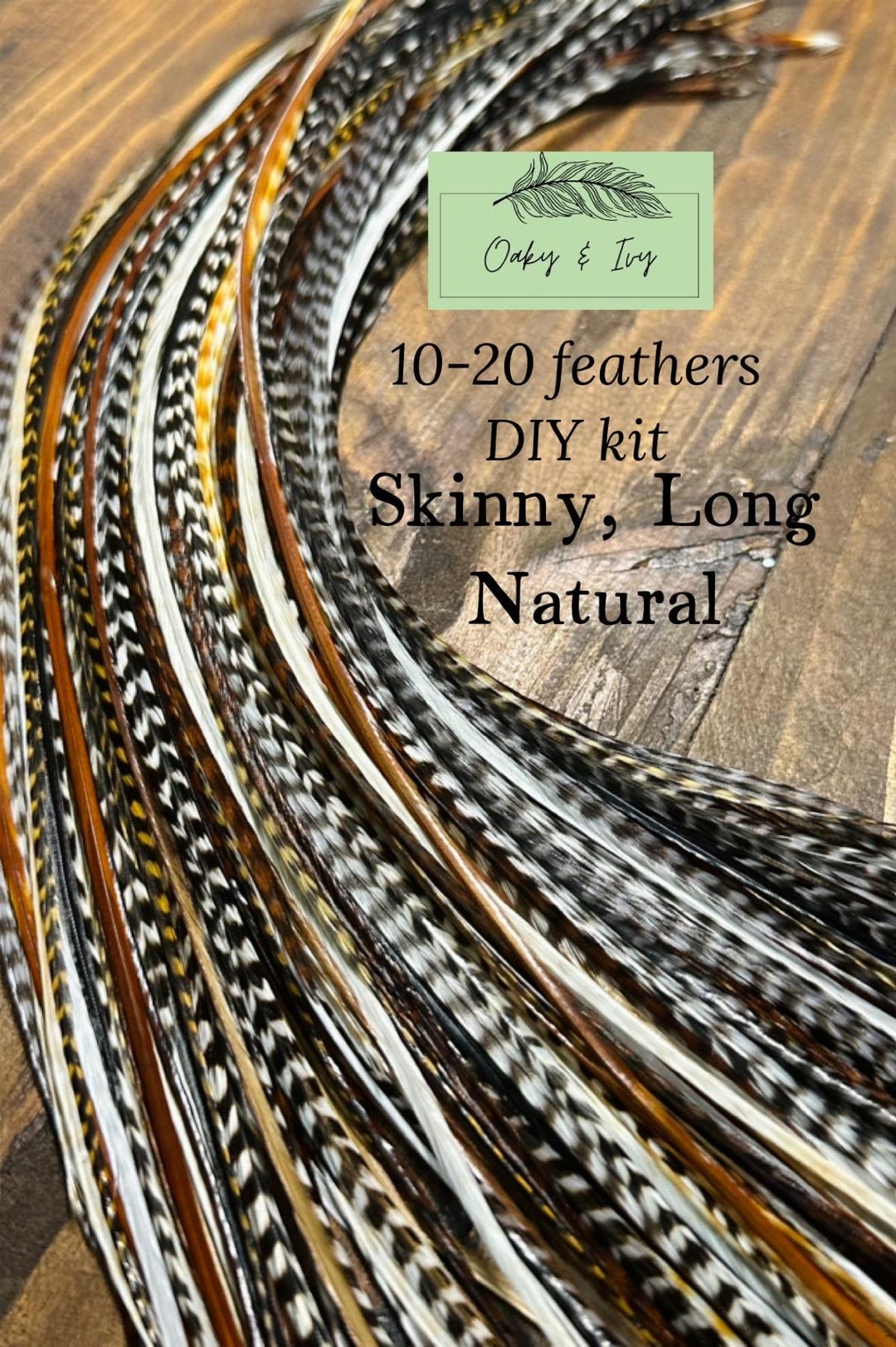 Feather Hair Extensions -skinny, Long, 10-20 Feathers + Beads and Tool ...