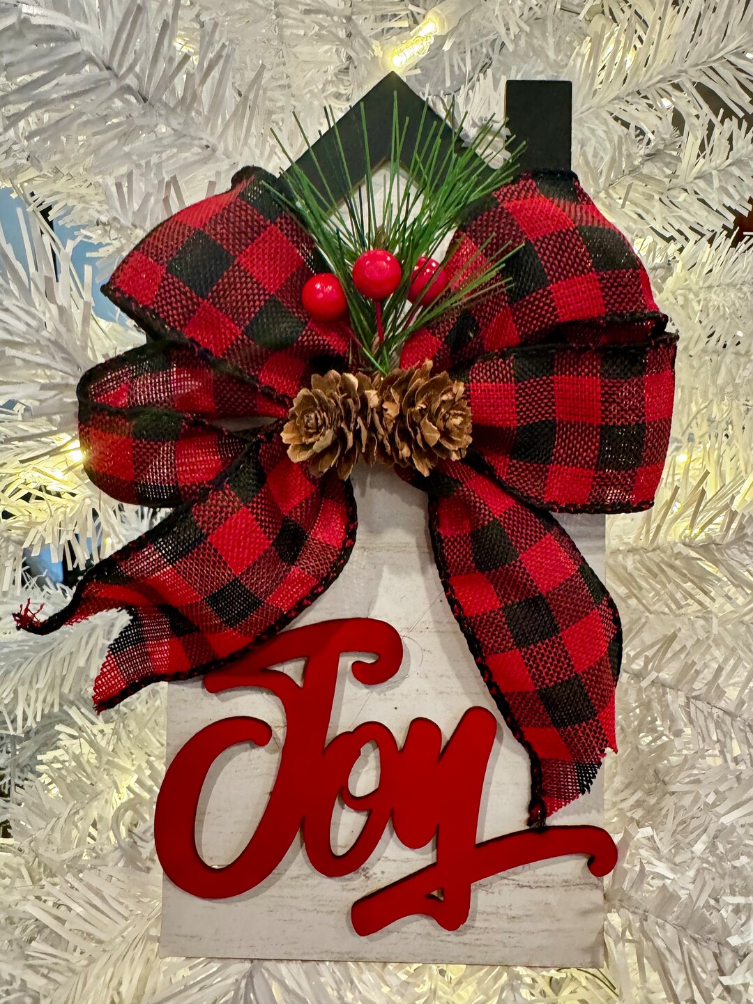 Wood Joy House Standing Sign - Joy - Red and White - Holiday Decor ...
