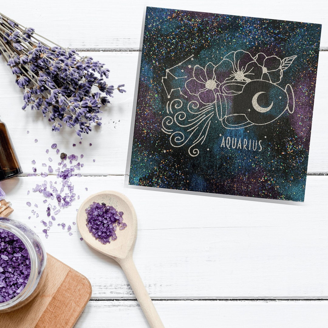 Aquarius Zodiac Horoscope Decor Art Constellation Wall Art Aquarius ...
