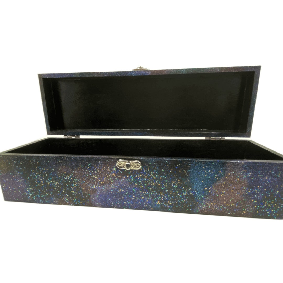 Galaxy Rectangle Wood Box With Clasp Jewelry Trinket Box Galaxy ...