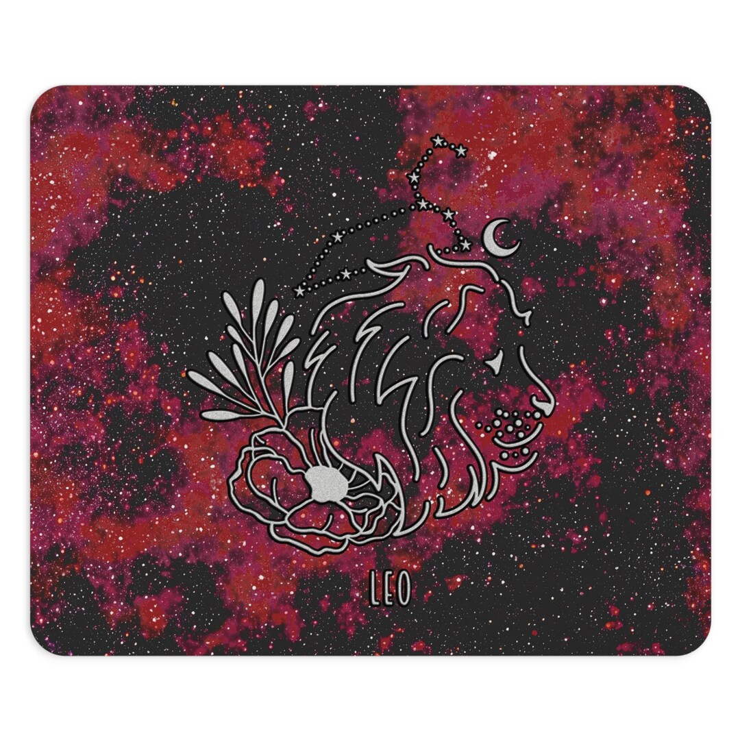 Red Leo Zodiac Mouse Pad Galaxy Leo Astrology Computer Accessory ...