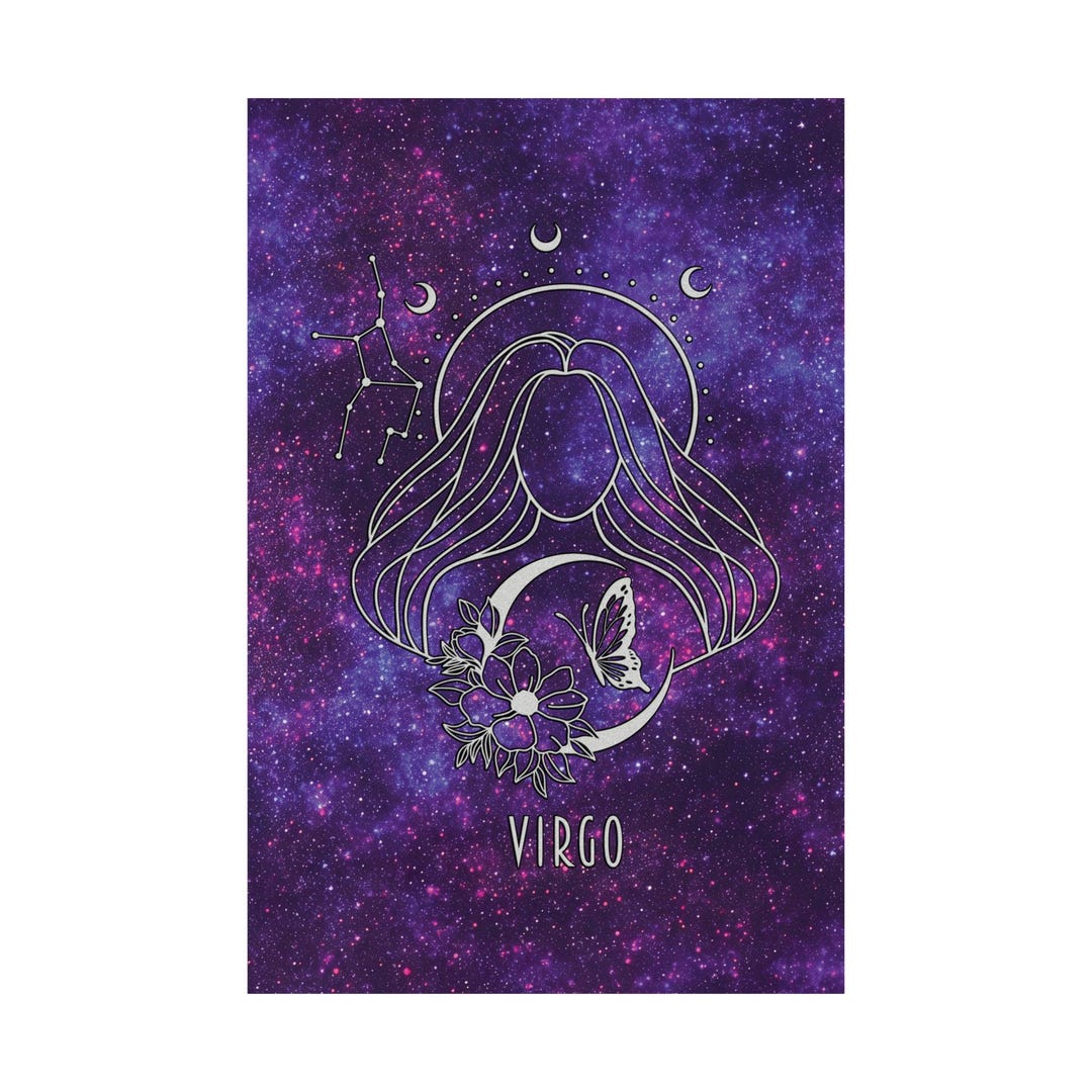 Purple Virgo Zodiac Poster Wall Art Print Constellation Horoscope ...