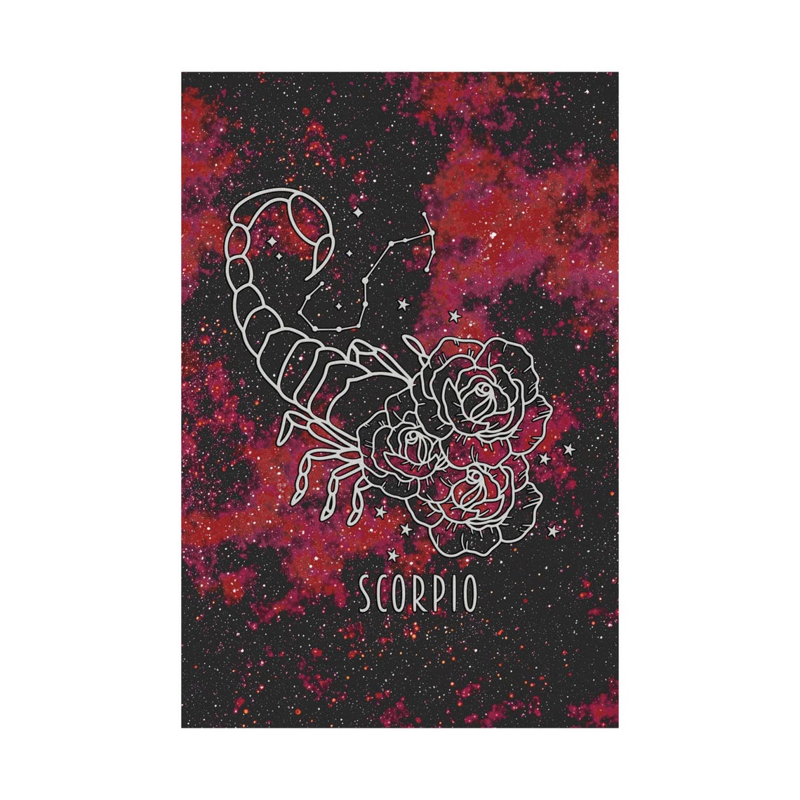 Red Scorpio Zodiac Horoscope Decor Art Constellation Wall Art Scorpio ...