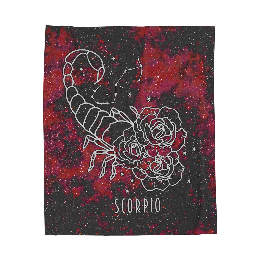 Red Scorpio Throw Blanket Zodiac Galaxy Scorpio Velveteen Plush Blanket ...