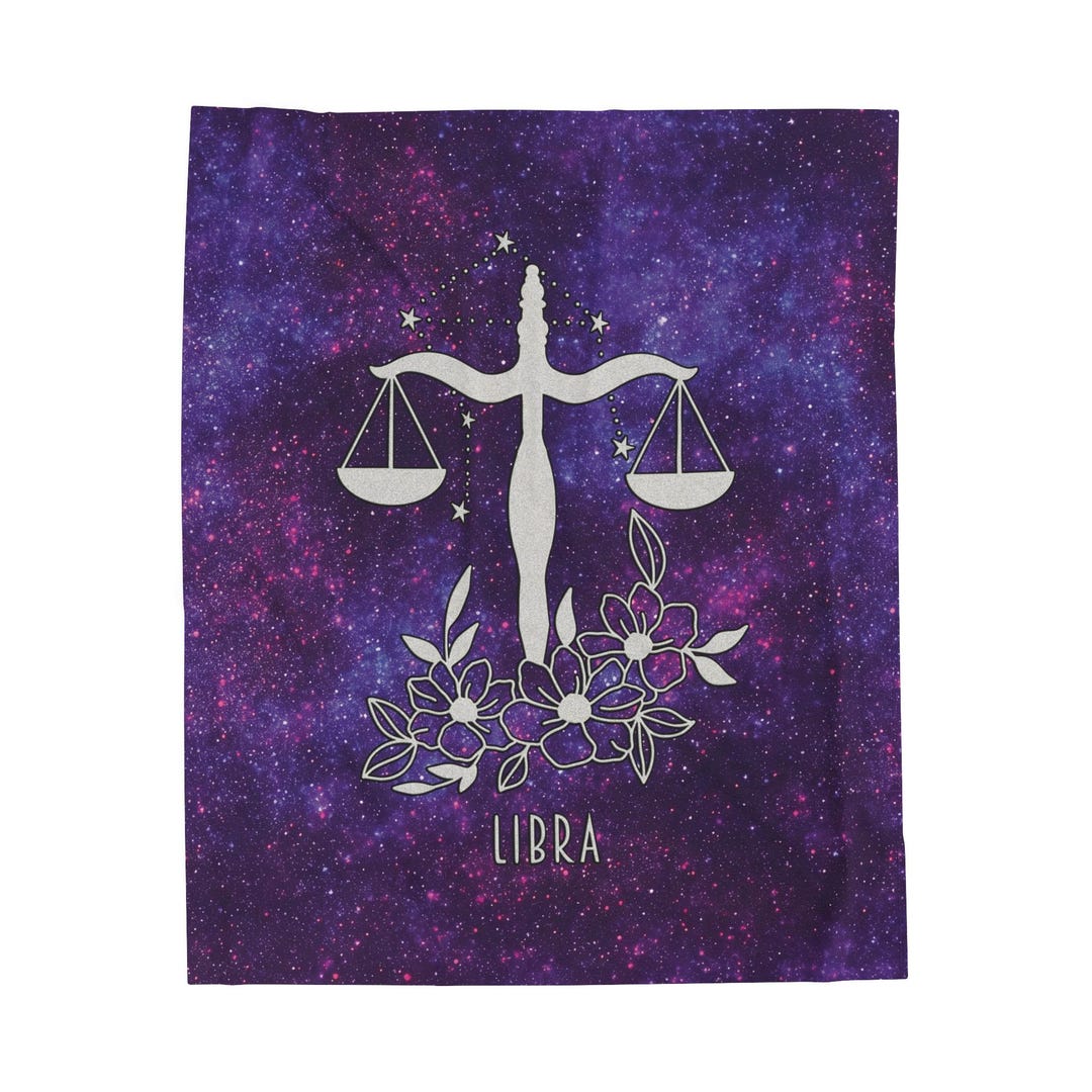 Purple Libra Throw Blanket Zodiac Galaxy Libra Velveteen Plush Blanket ...