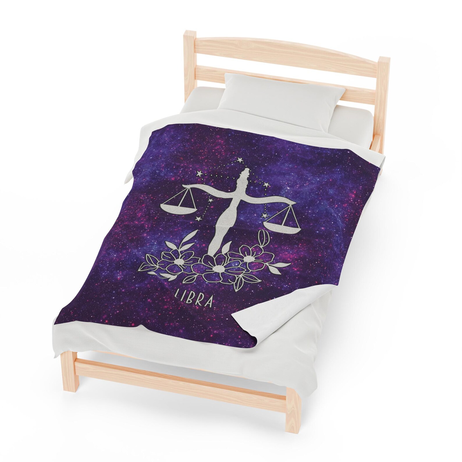 Purple Libra Throw Blanket Zodiac Galaxy Libra Velveteen Plush Blanket ...