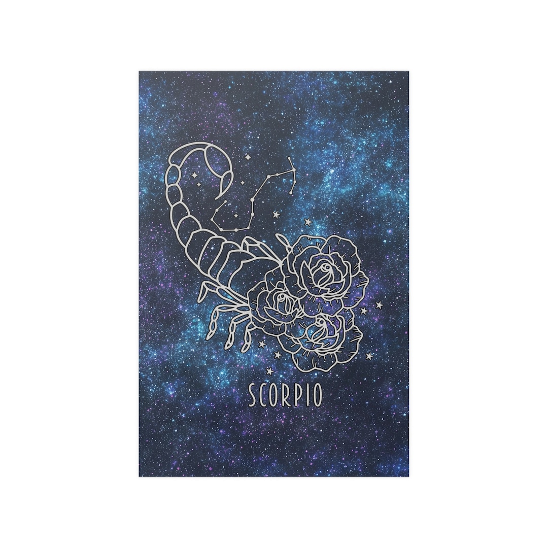 Blue Scorpio Zodiac Horoscope Decor Art Constellation Wall Art Scorpio ...