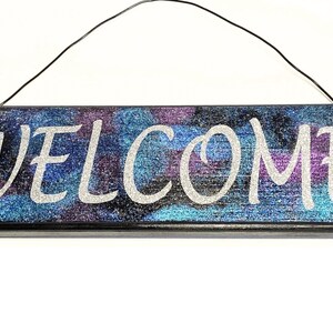 Galaxy Welcome Sign Wood Porch Sign Galactic Inspired Design Front ...