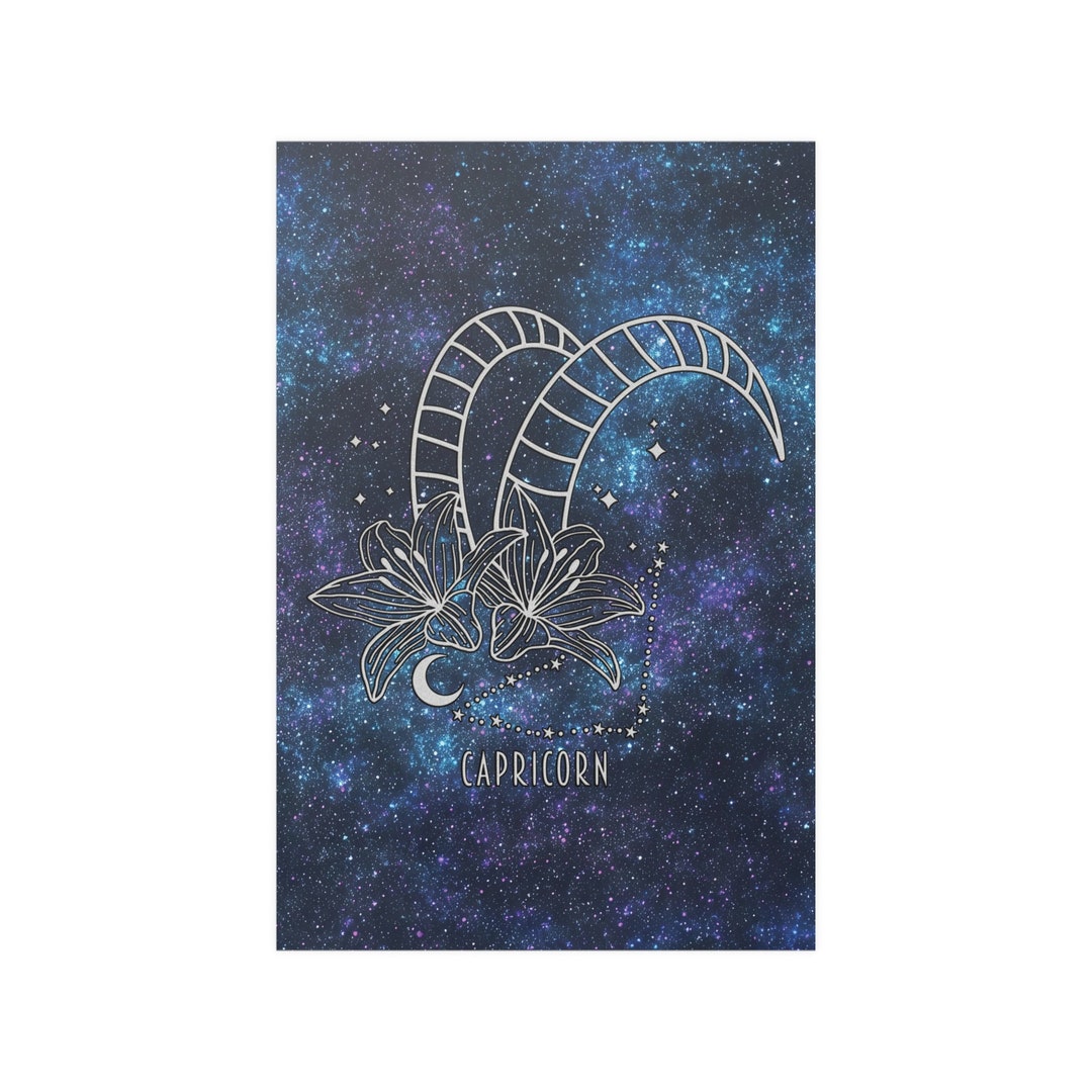 Capricorn Zodiac Poster Wall Art Print Constellation Horoscope Poster ...