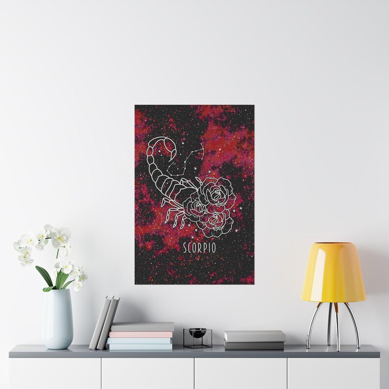 Red Scorpio Zodiac Horoscope Decor Art Constellation Wall Art Scorpio ...
